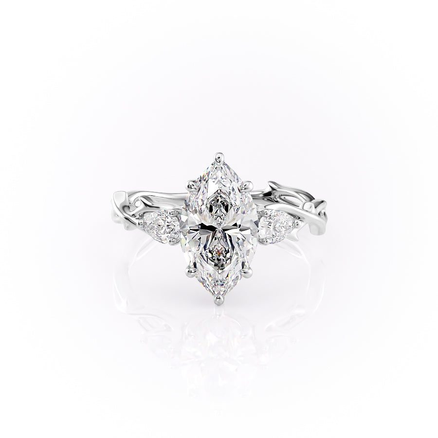 Marquise Three Stone Moissanite Engagement Rings Lamour Brilliance