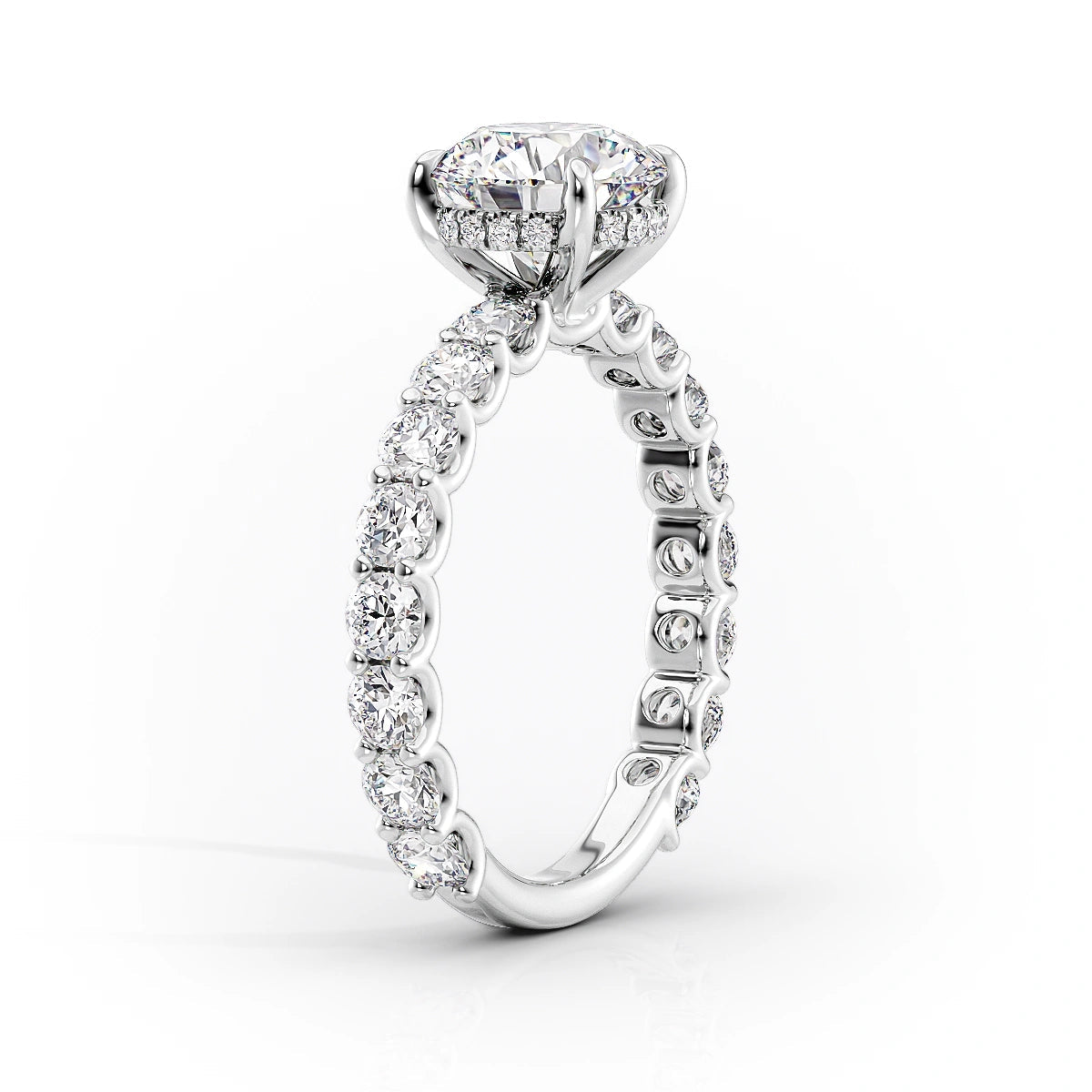 Oval Side Stone Hidden Halo Engagement Rings – L'Amour Brilliance